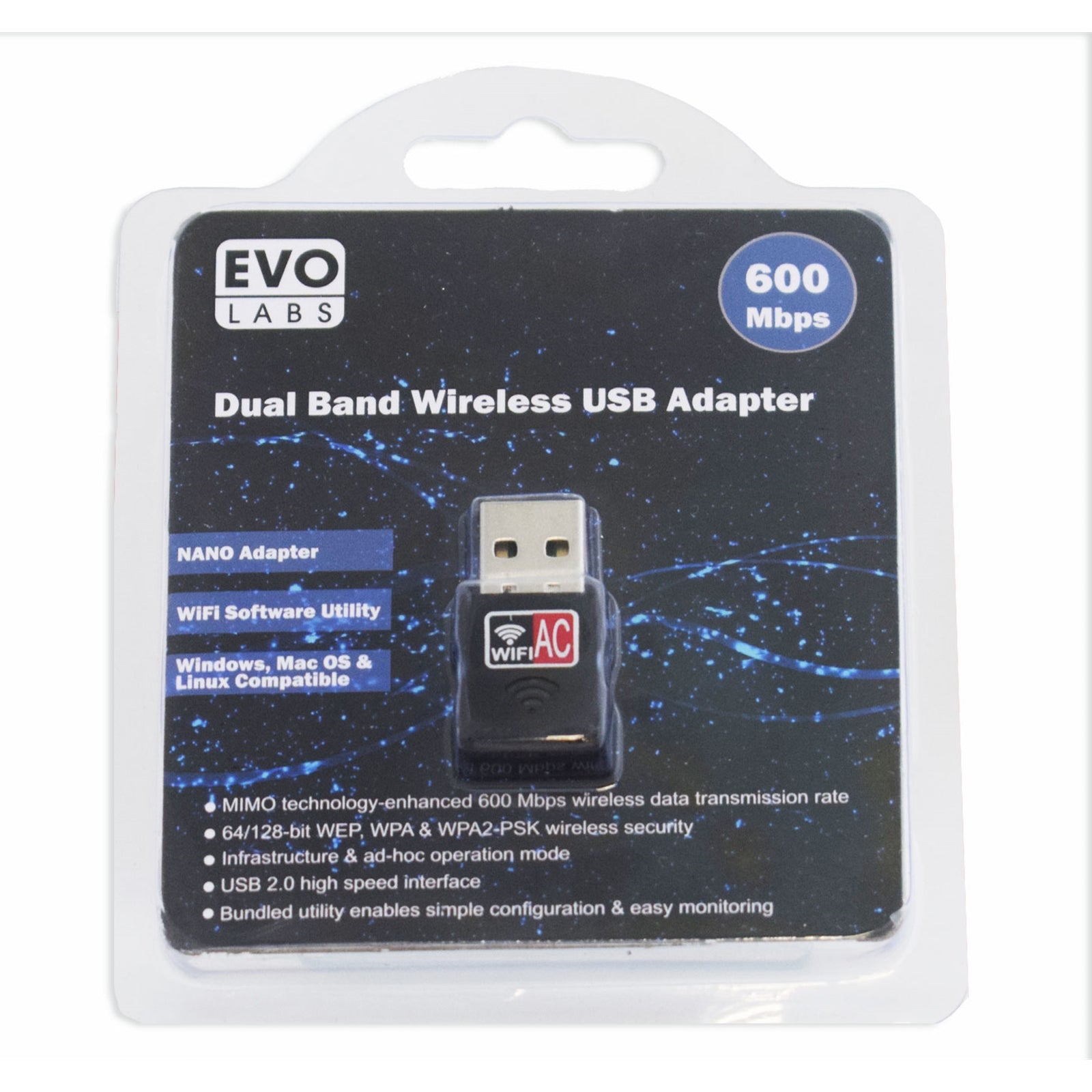 Evo Labs AC600 Dual Band USB WiFi - PC Shack